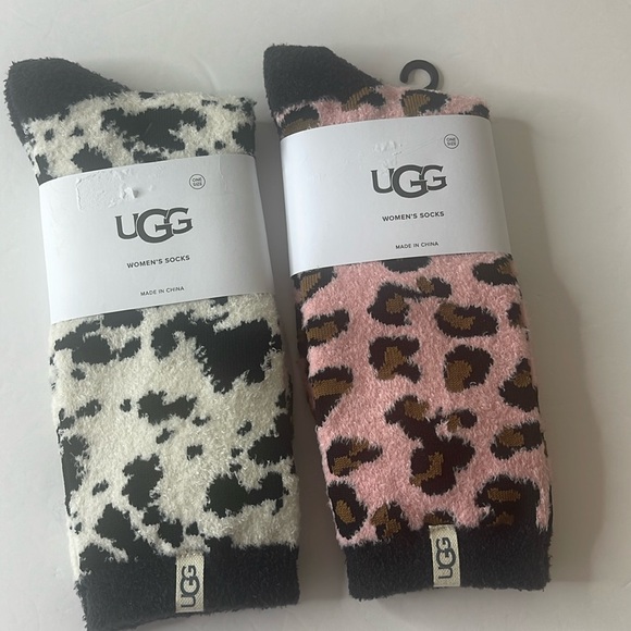 UGG | Accessories | Ugg Socks 2 Pairs Animal Print One Size | Poshmark